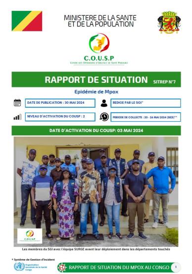 Epidémie de Mpox : Rapport de Situation (SITREP) N°7 du 30 mai 2024 | WHO | Regional Office for ...